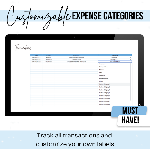 Monthly Budget Spreadsheet (Blue)